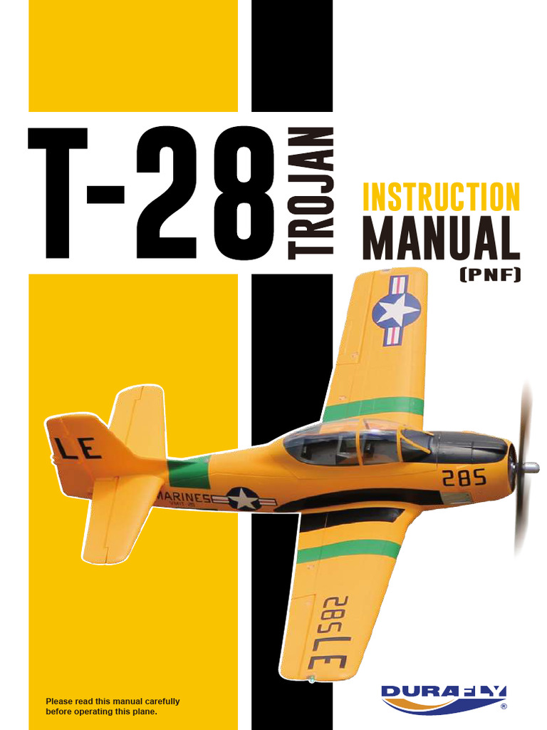Durafly T-28 Trojan Instruction Manual | PDF | Flight Control Surfaces ...