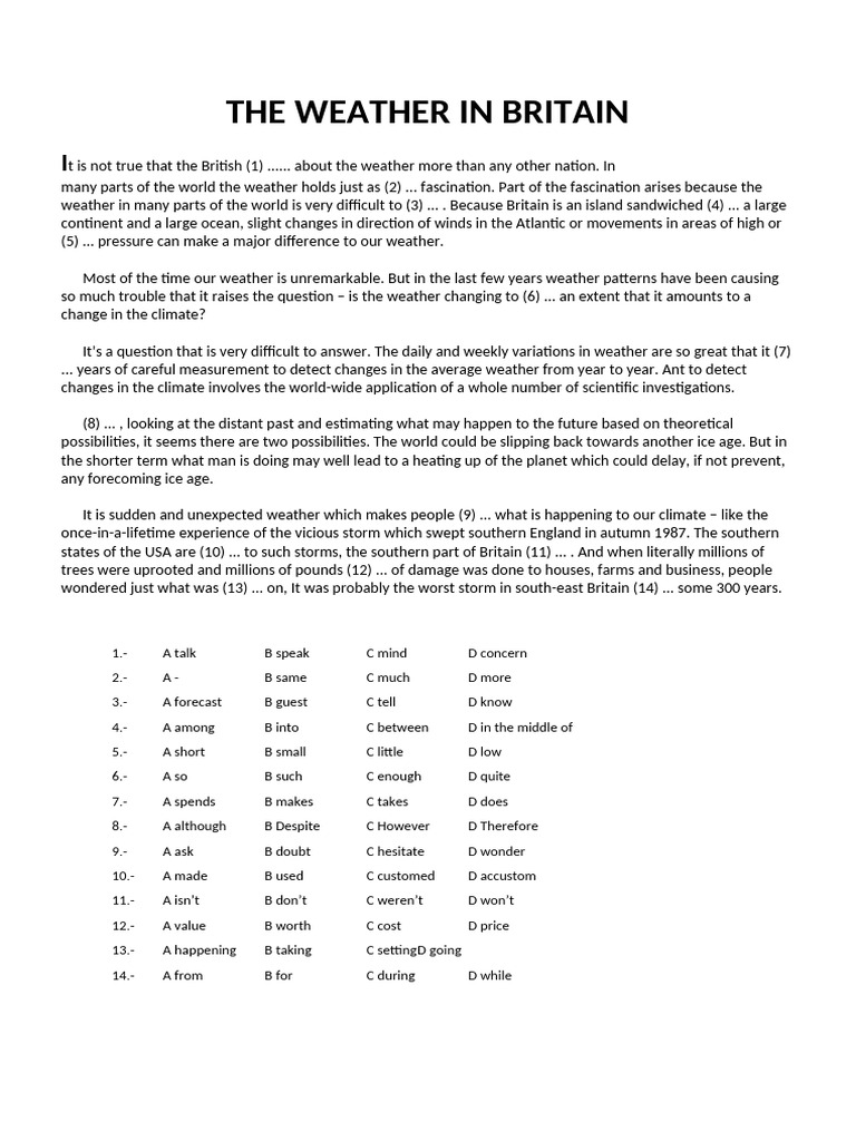 Multiple Choice Cloze Text 5138 Pdf