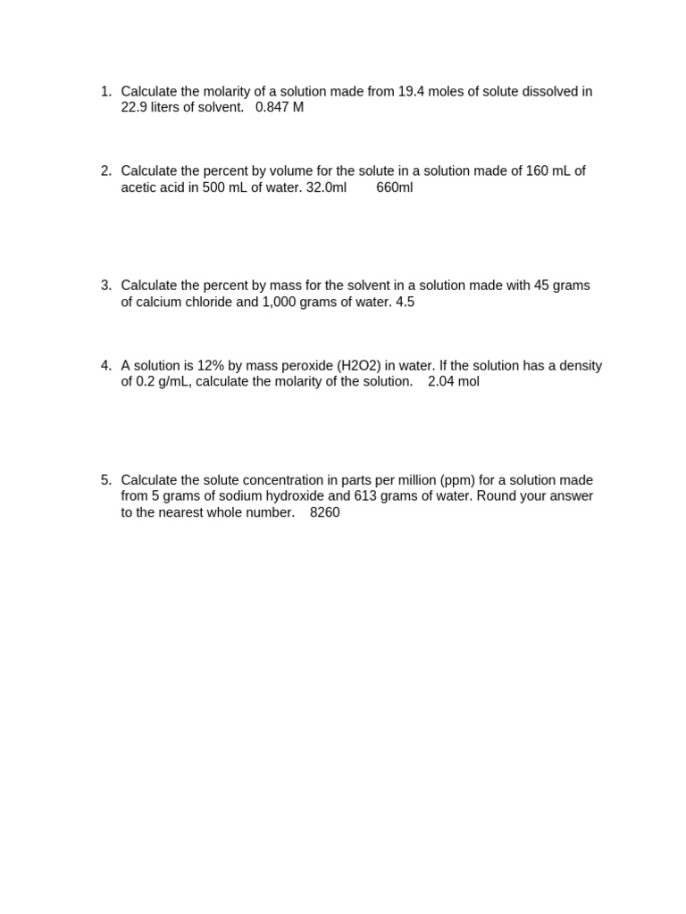 Calculate Solutions | PDF