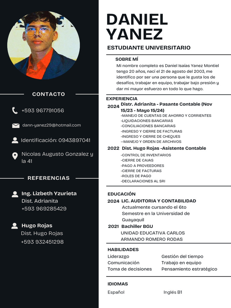 Hoja de Vida Daniel Yanez | PDF