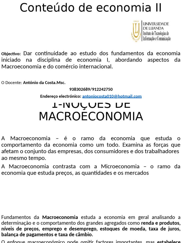 AULAS DE ECONOMIA II | PDF