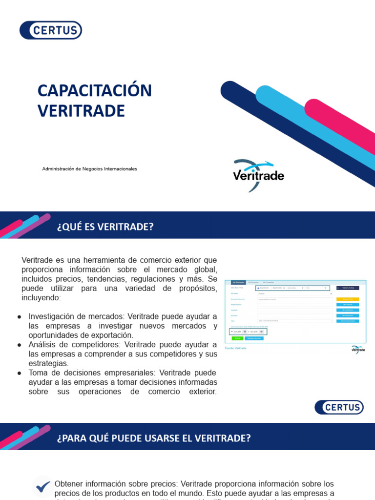 Beneficios de Capacitación Veritrade | PDF