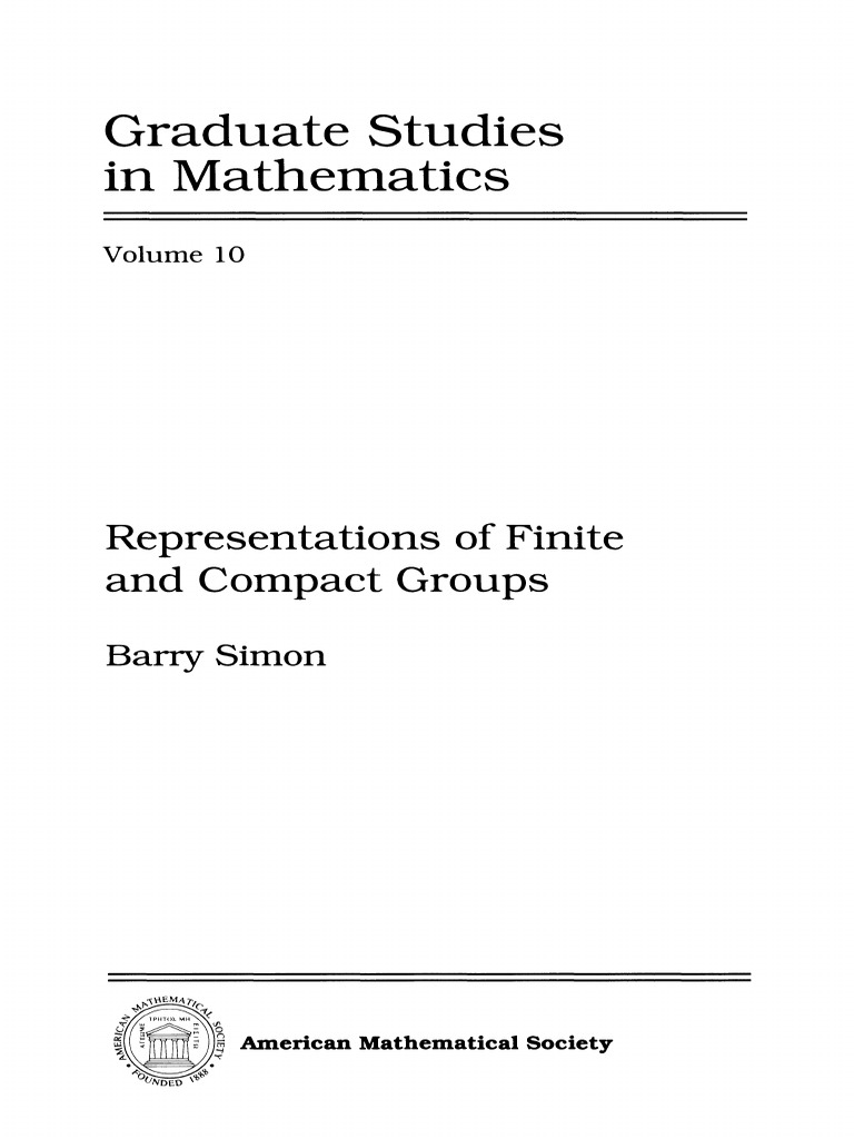 (Graduate Studies in Mathematics 10) Barry Simon - Representations of ...