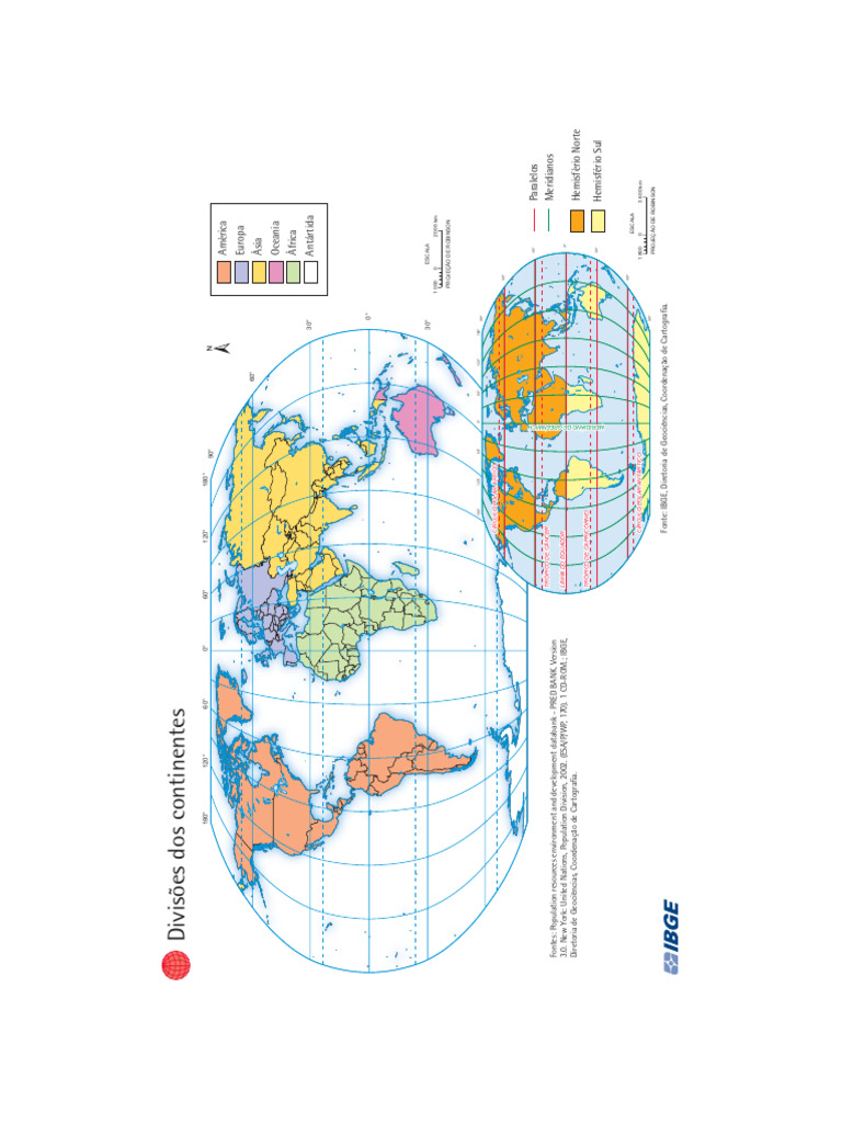 Mapa Mundi Com A Divisao Dos Continentes | PDF
