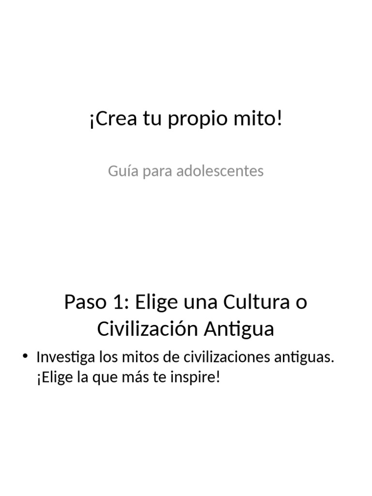 Como Crear Un Mito Sin Imagenes | PDF