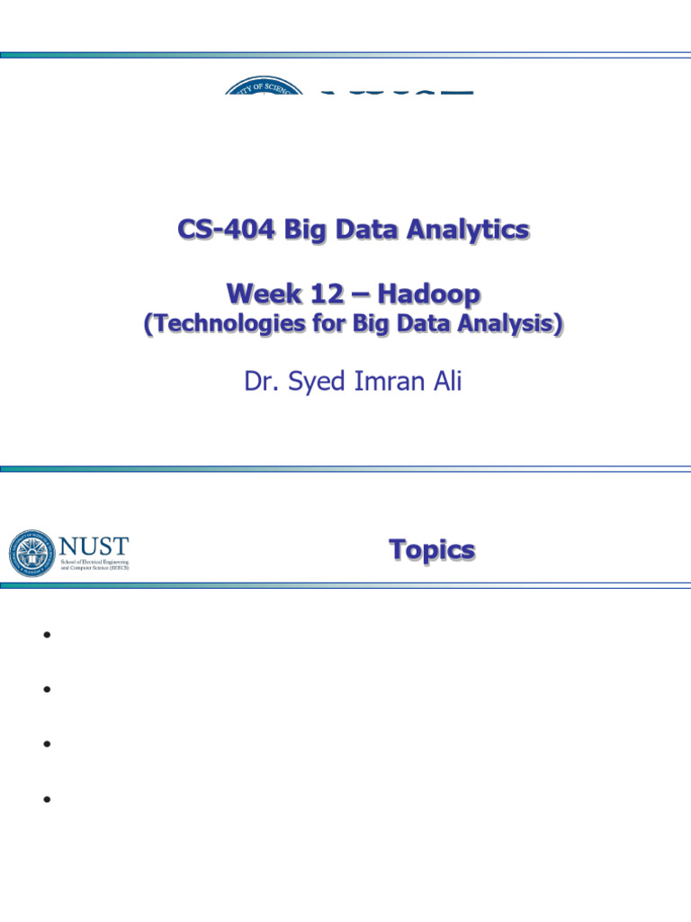Week 12 - Hadoop-MapReduce | PDF
