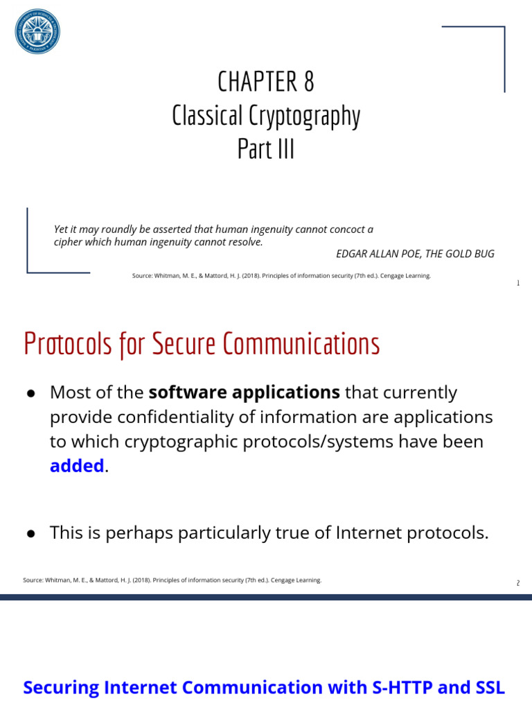 CS484-W3-Classical Cryptography-III | PDF