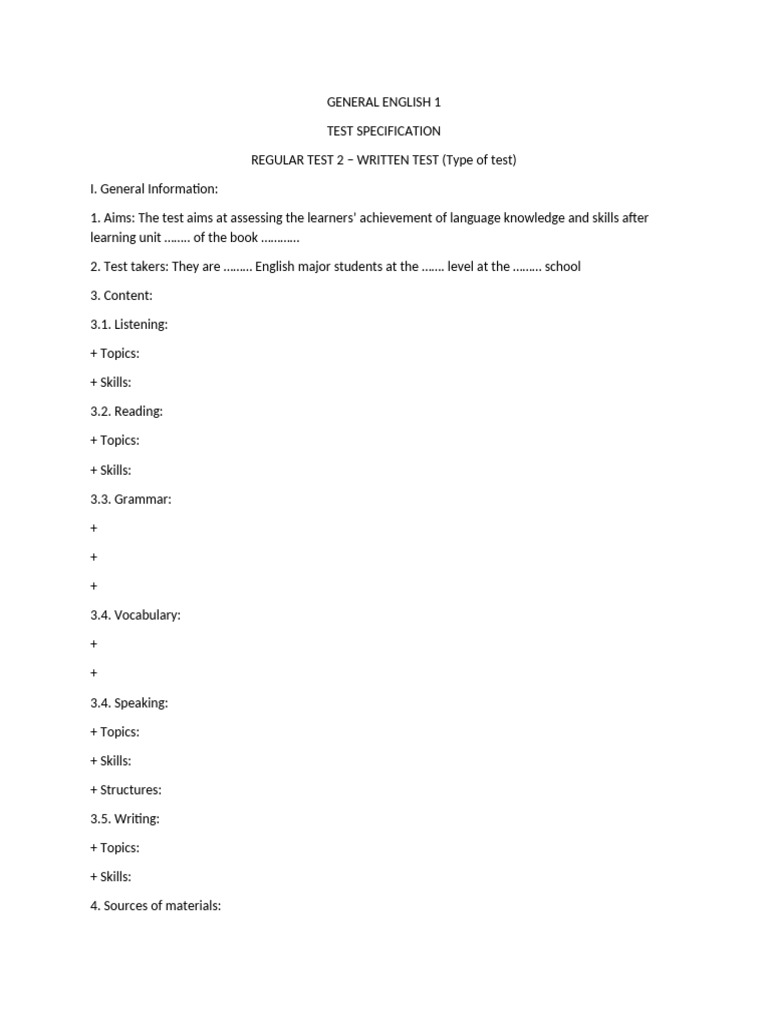 General English 1 | PDF