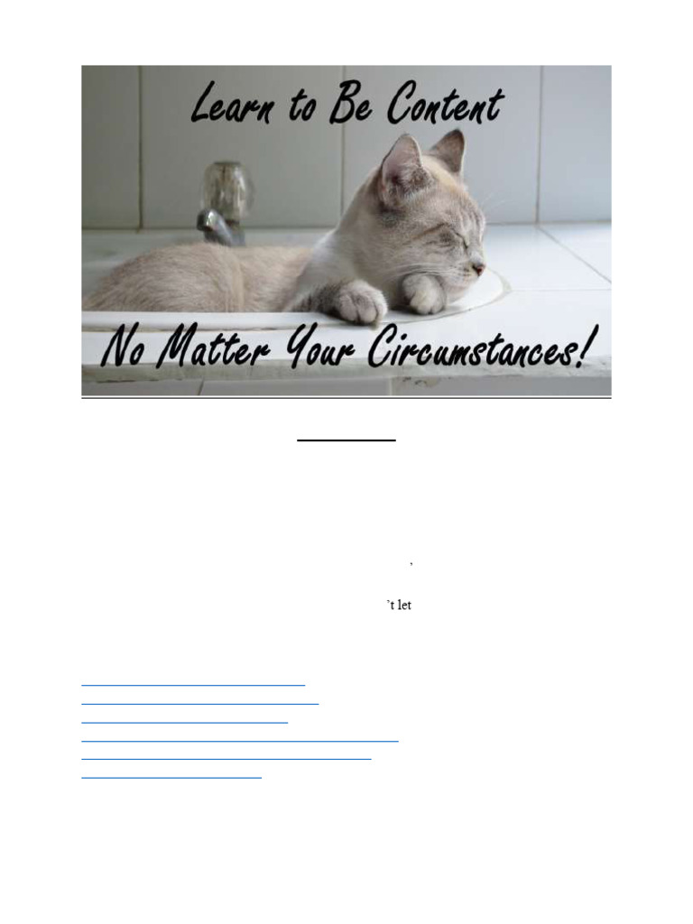 Learn To Be Content Worksheet Updated 8 24 | PDF