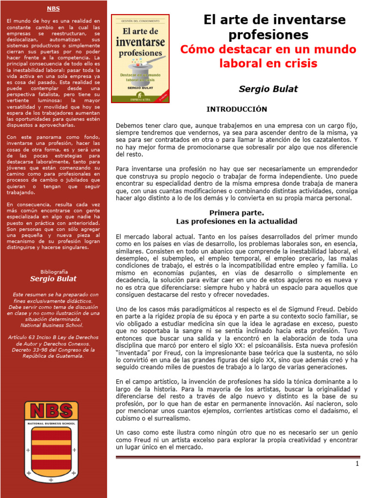 El Arte de Inventarse Profesiones | PDF