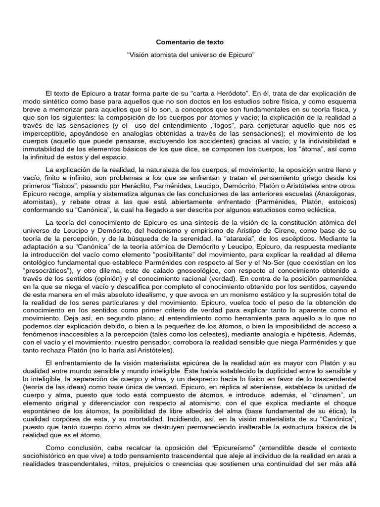 Texto - Epicuro - Atomismo HAF II | PDF