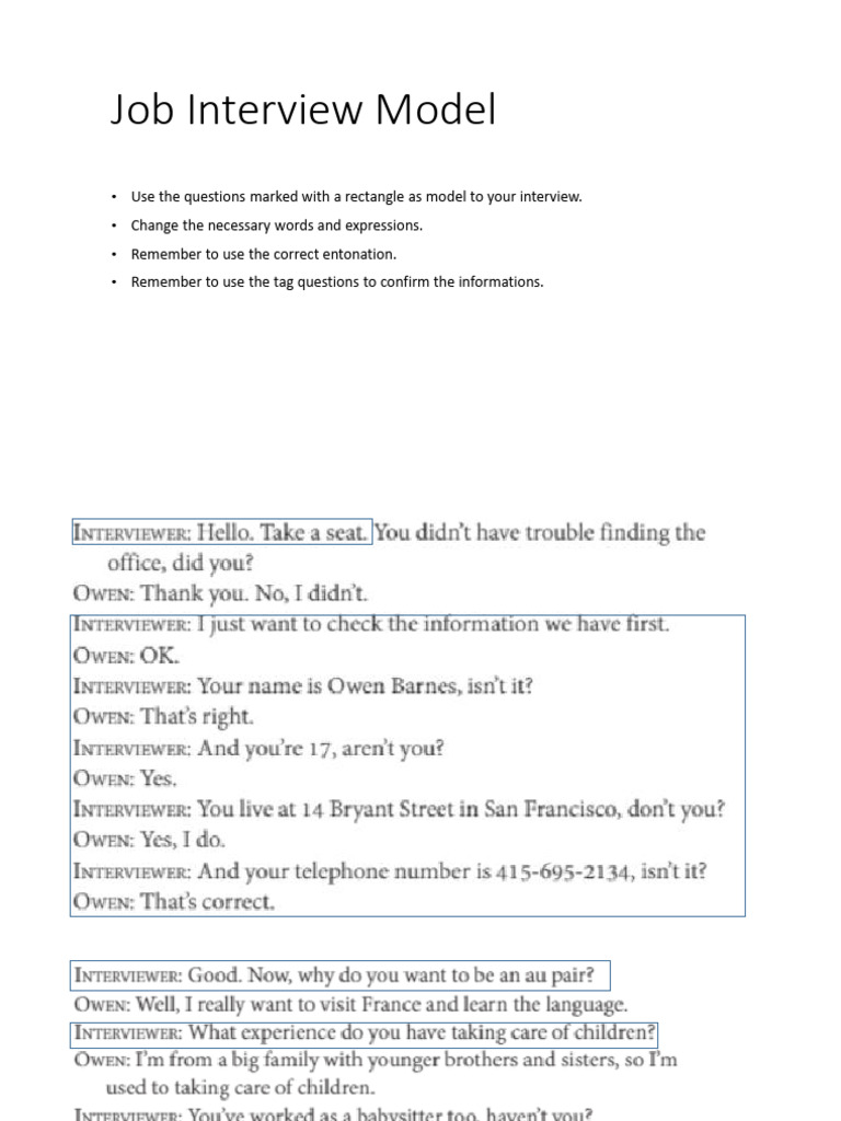 Job Interview Model | PDF | Career & Growth | Business