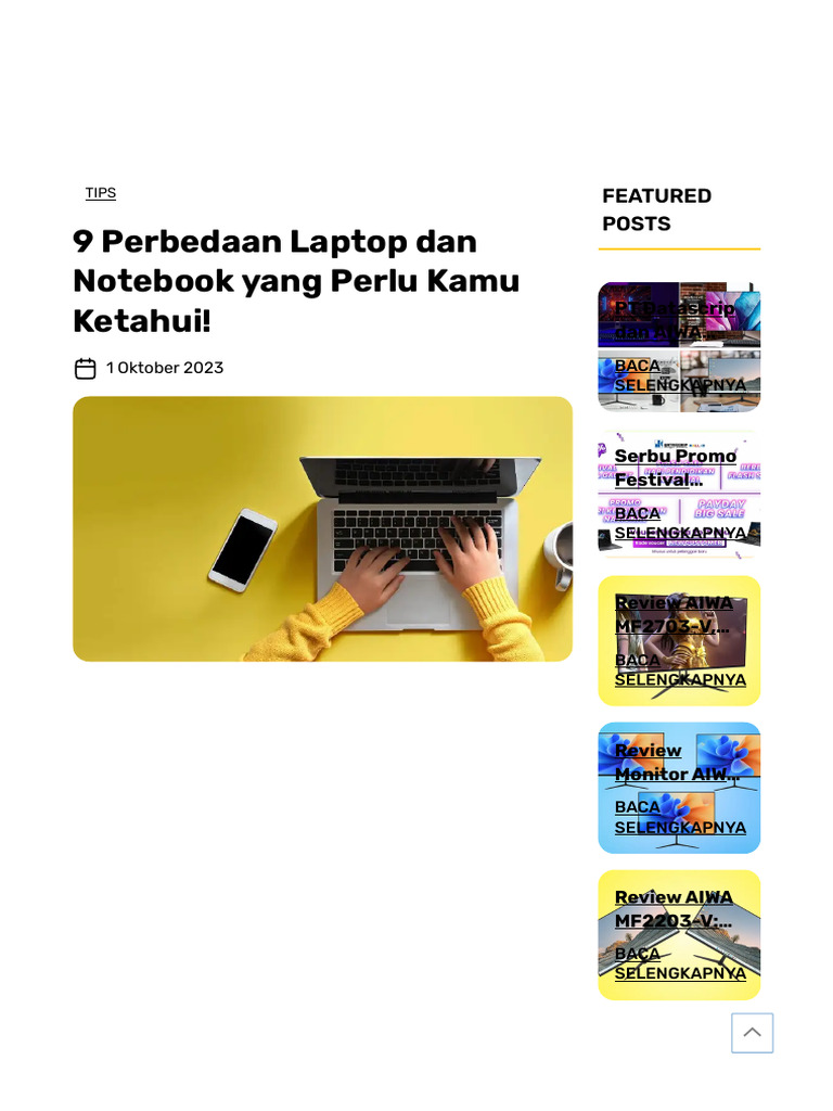 9 Perbedaan Laptop Dan Notebook Yang Perlu Kamu Ketahui! | PDF