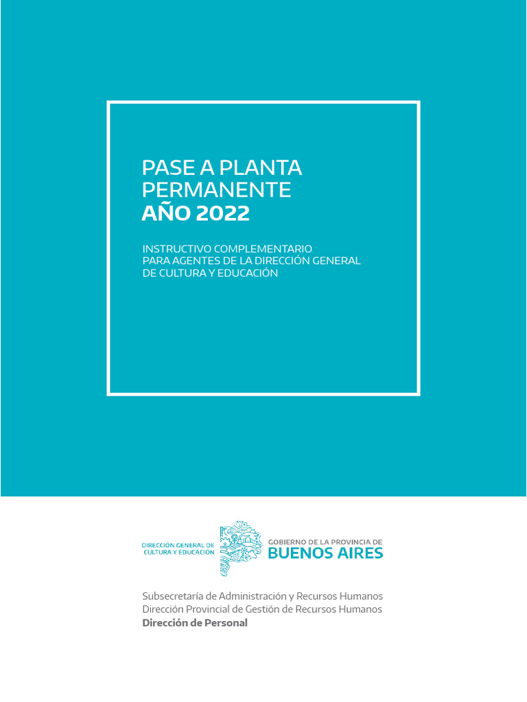 pase a planta 2022-instructivo DGCYE | PDF