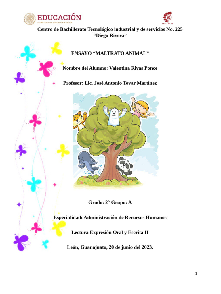 Ensayo Maltrato Animal | PDF