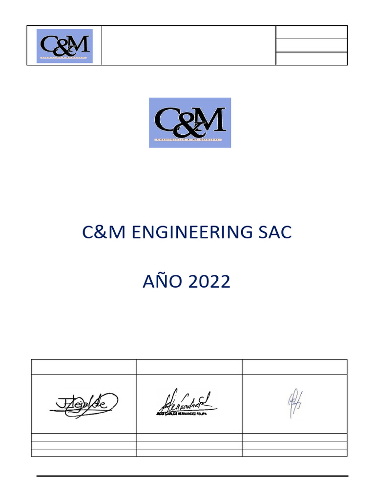 C - M.PL.01 Plan Anual de Seguridad y Salud en El Trabajo 2022 de C - M ...