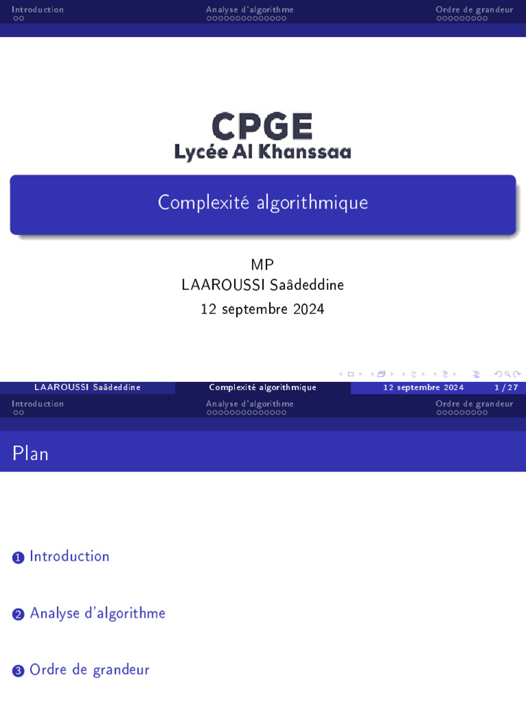 1 Complexité Algorithmique | PDF