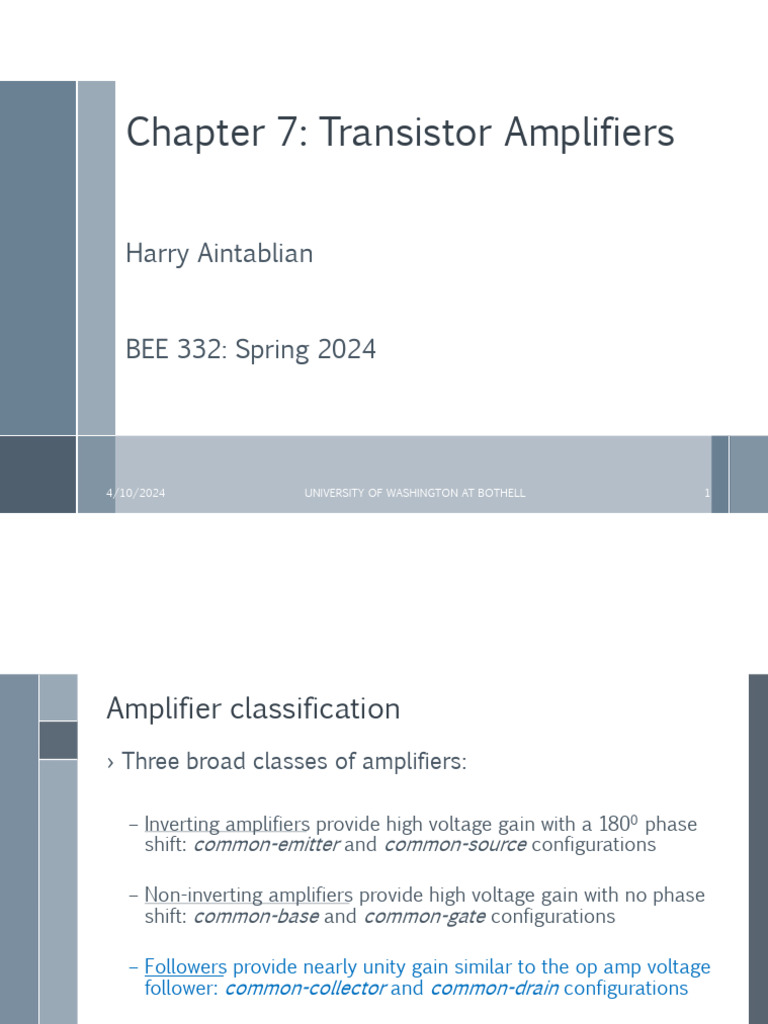 BEE 332 Chapter 7 - Part 5 | PDF | Amplifier | Science & Mathematics