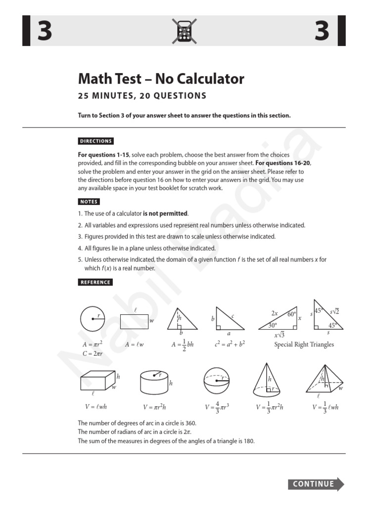 SAT Real Test MATH | PDF