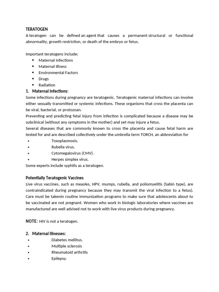 TERATOGENS | PDF