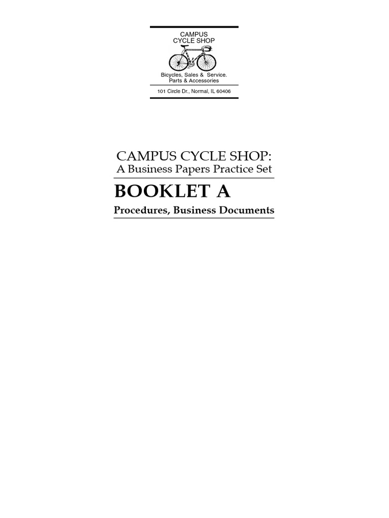 Campus Cycle Booklet A | PDF