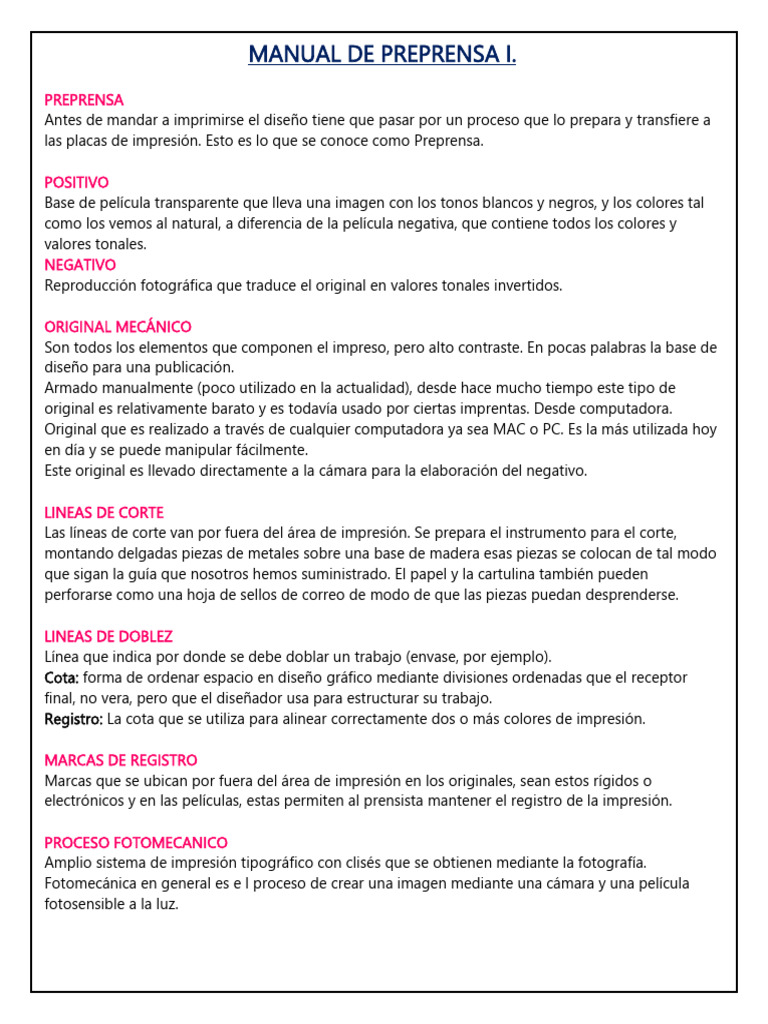 Manual de Preprensa I | PDF