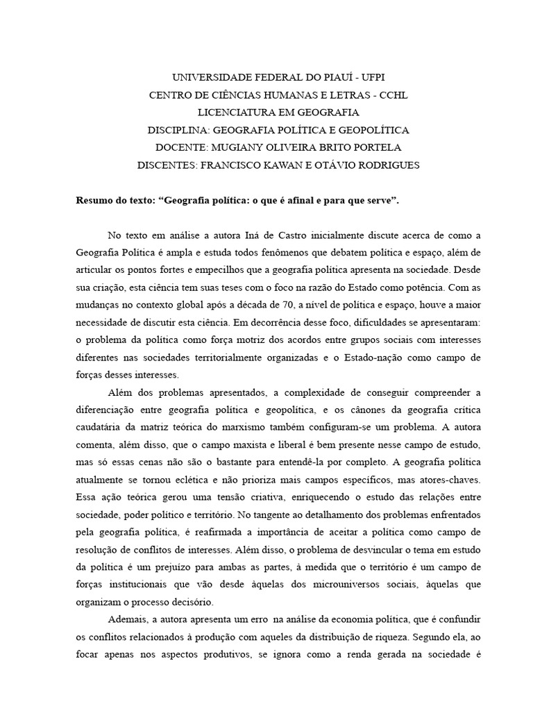 Geografia Política - o Que É Afinal e para Que Serve | PDF