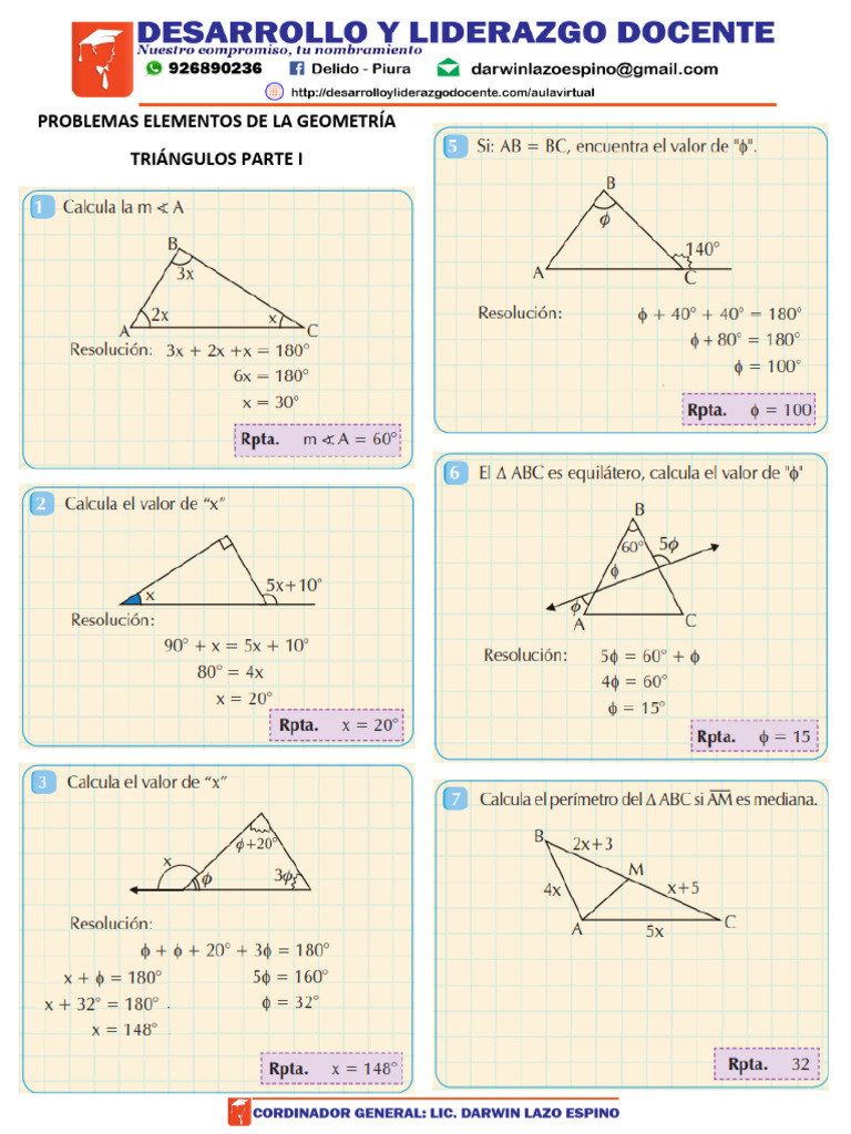 Ficha Geometria Plana Triangulos 1 | PDF