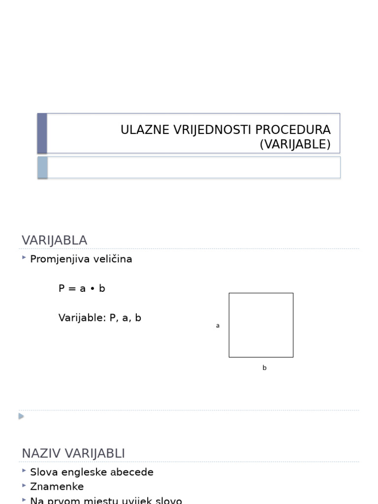20 Logo Ulazne Vrijednosti Procedura (Varijable) | PDF