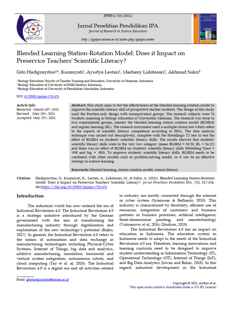 Blended Learning Station Rotation Model Does It Im Pdf