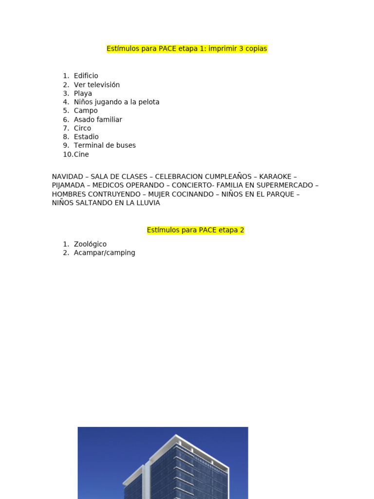 Estimulos para Pace | PDF