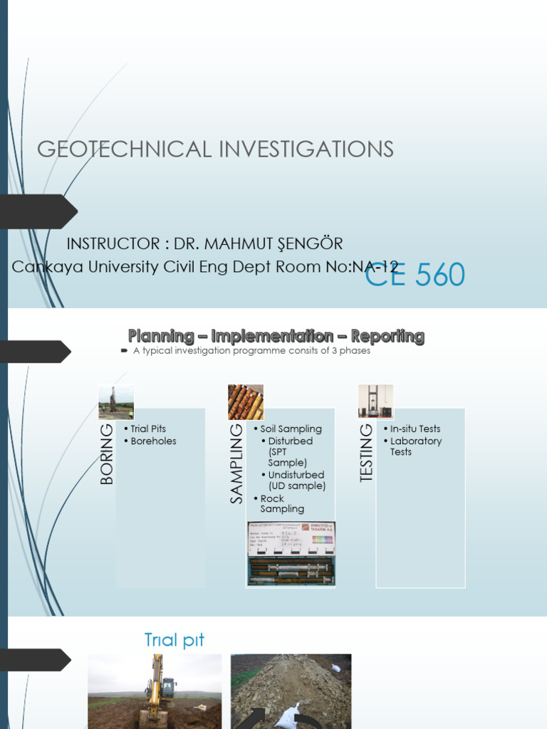 CE560-Week-2-Trial Pits and Boreholes-Part1 | PDF | Geotechnical Engineering | Earth Sciences