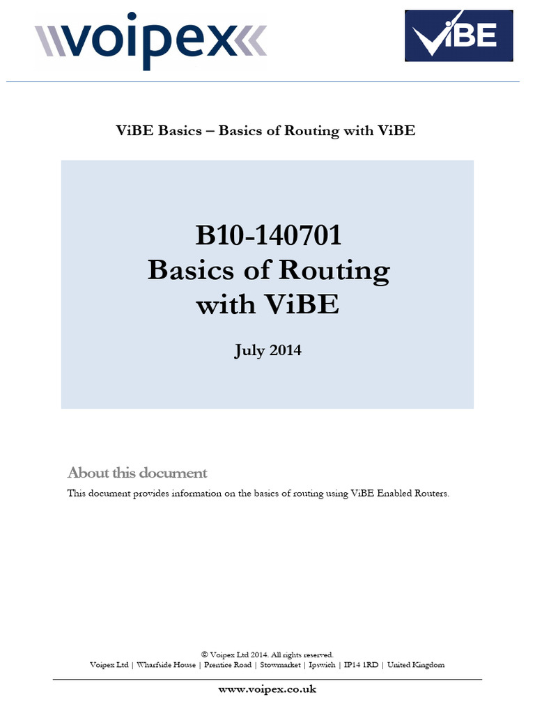 b10-140701 - Basics of Routing With Vibe | PDF | Computer Network ...