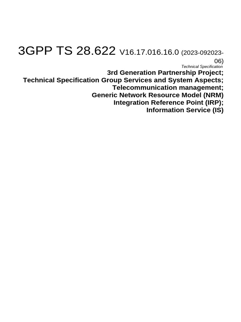 3GPP TS 28.622: Technical Specification | PDF