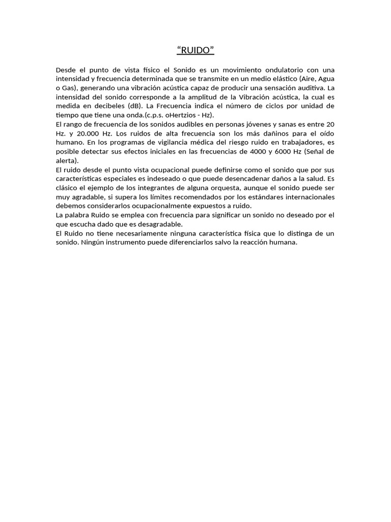 Fundamentos de Higiene - Ruido Industrial | PDF | Sonido | Olas