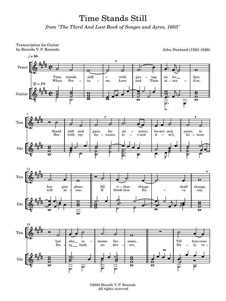 Time Stands Still-John Dowland | PDF