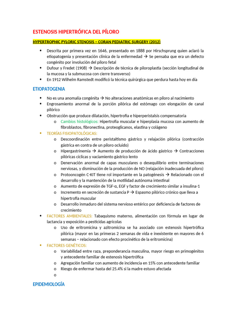 Estenosis Hipertrófica Del Píloro | PDF