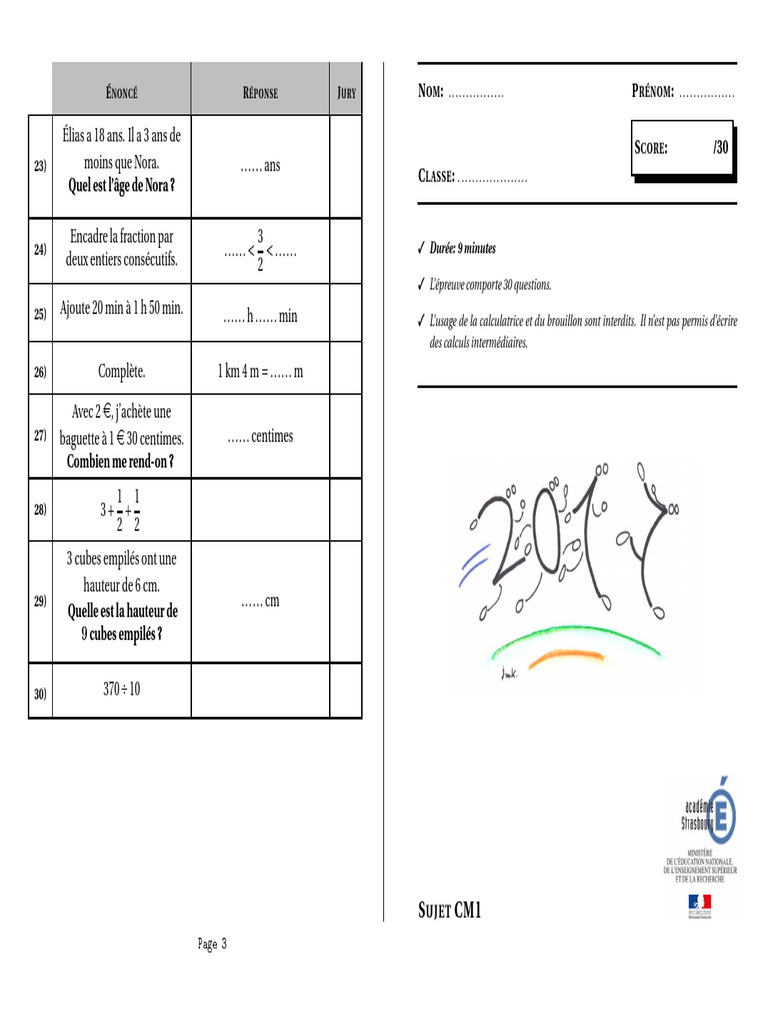 2017 - France - CM1 | PDF