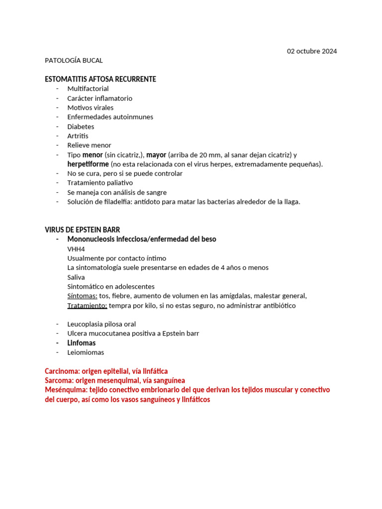 Estomatitis Aftosa Recurrente | PDF