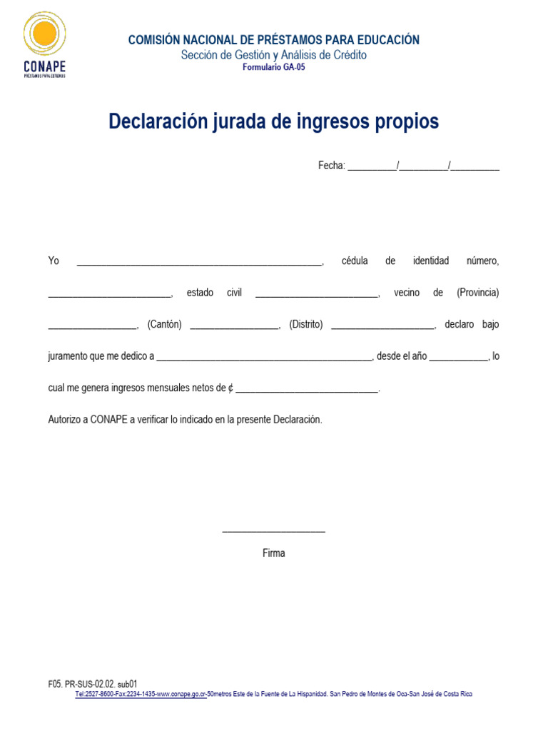 GA-05-Declaracion-jurada-de-ingresos-propios_ | PDF