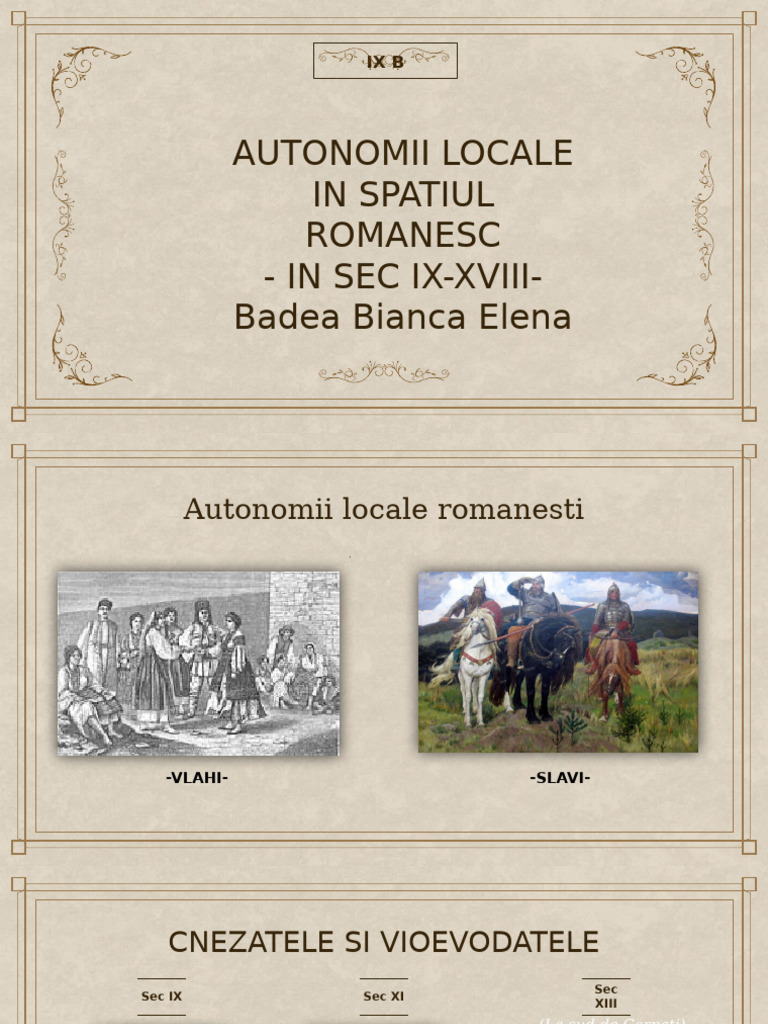 Autonomii Locale in Spatiul Romanesc in Sec IX-XVIII Badea Bianca | PDF