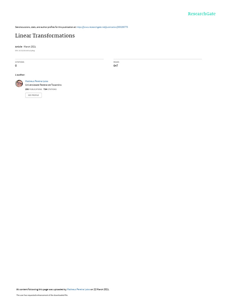 Lineartransformations | PDF