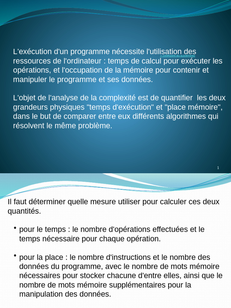 20XX XX - Cours.complexite - Powerpoint.sdd | PDF