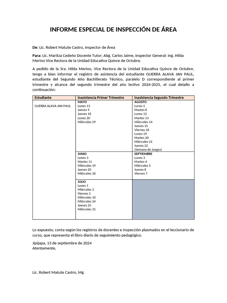 Informe Inspeccion 2D | PDF
