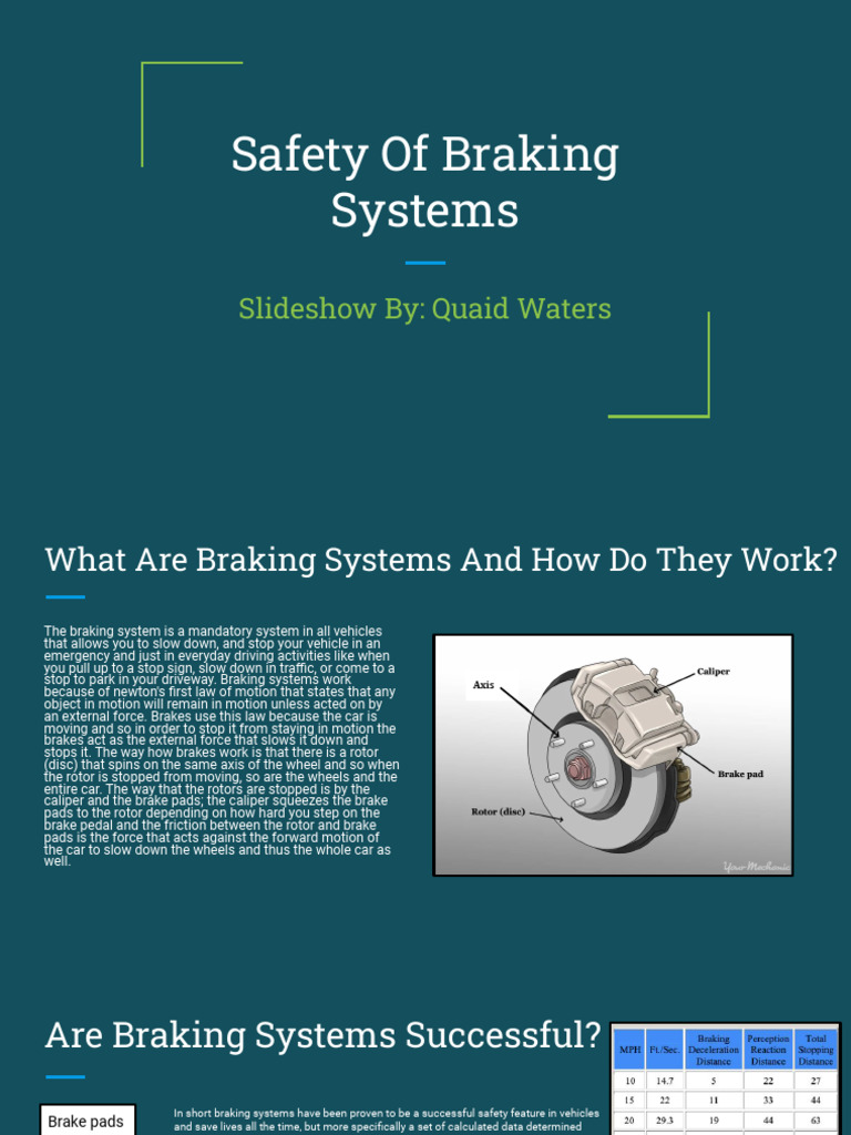 Safety Of Braking Systems | PDF