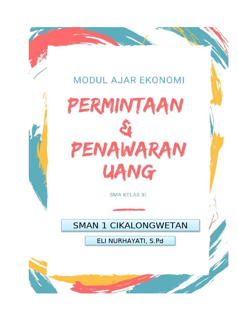 Modul Ajar Permintaan Dan Penawaran Uang | PDF