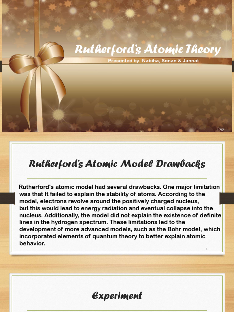 Rutherford's Atomic Theory | PDF