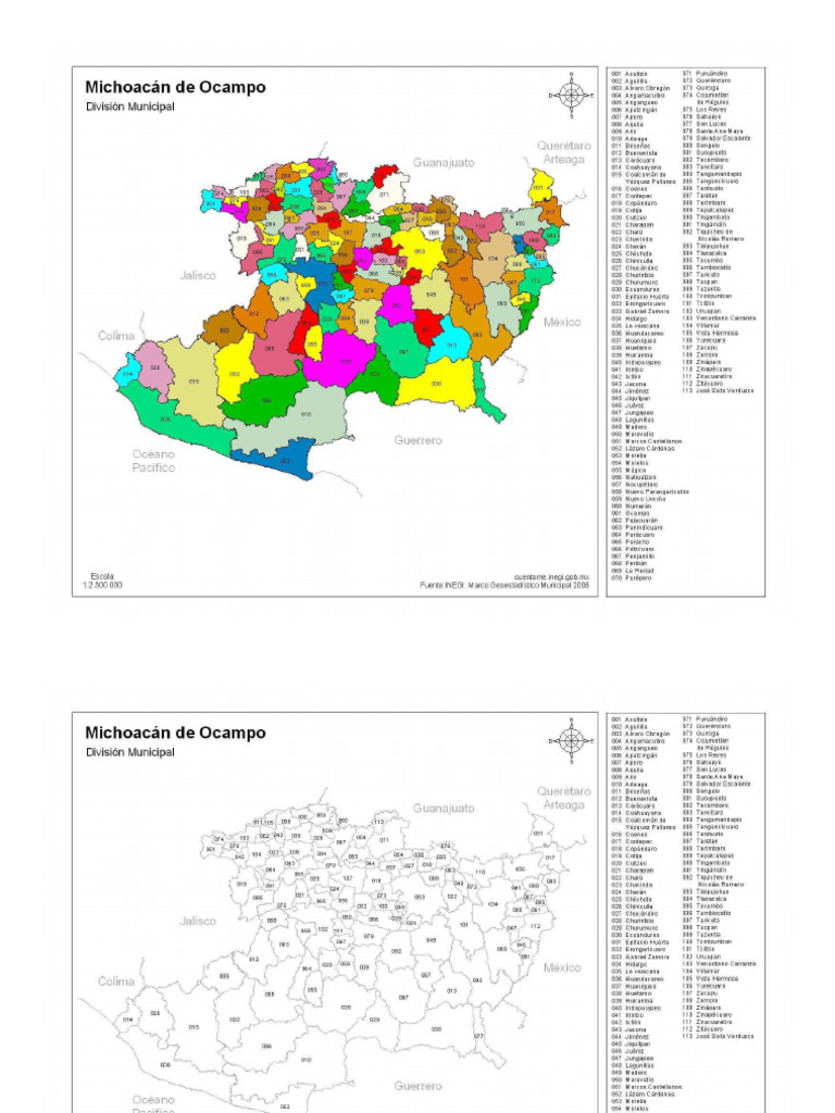Mapa de Michoacán para Impresión | PDF