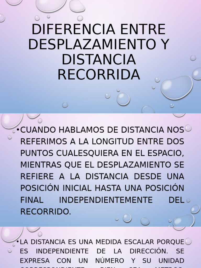Diferencia Entre Desplazamiento y Distancia Recorrida | PDF