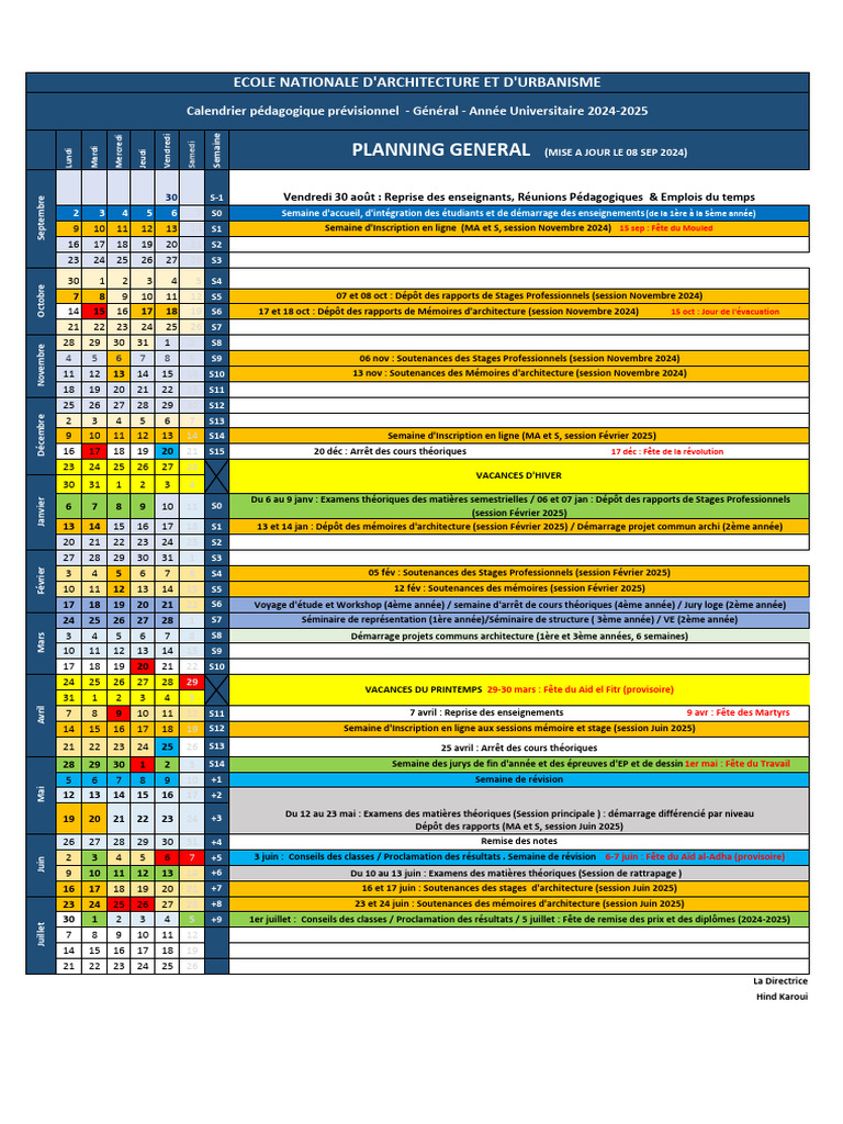 Calendrier 24 25 | PDF